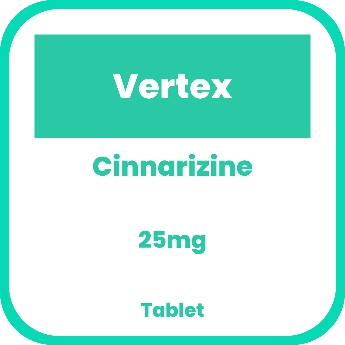 Buy Vertex cinnarizine 25mg tablet 1's online with MedsGo. Price - from