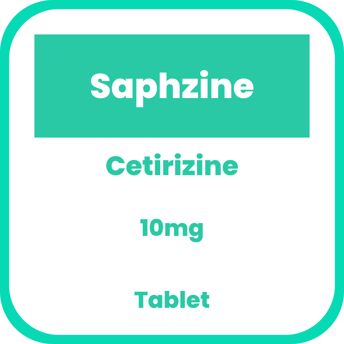SAPHZINE Cetirizine Hydrochloride 10mg Tablet 1's price in the ...
