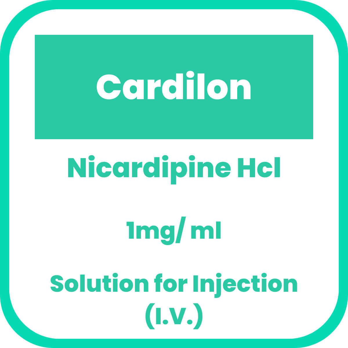 CARDILON Nicardipine Hydrochloride 1mg / mL Solution for IV Injection ...