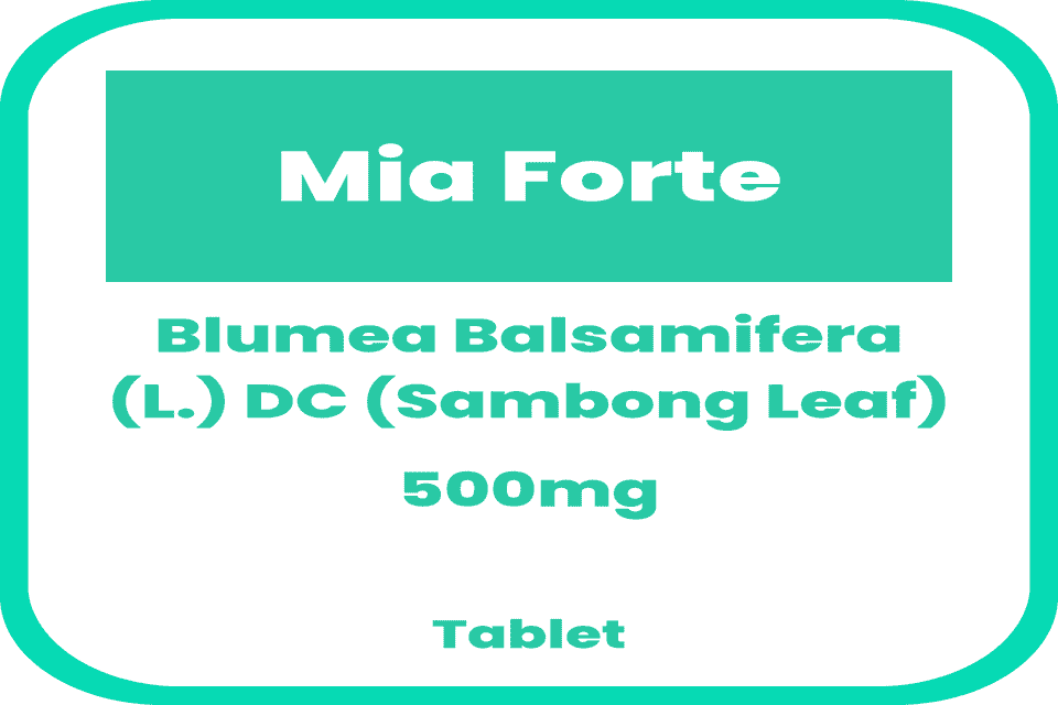 Buy Mia forte blumea balsamifera l. 500mg tablet 1's online with MedsGo ...