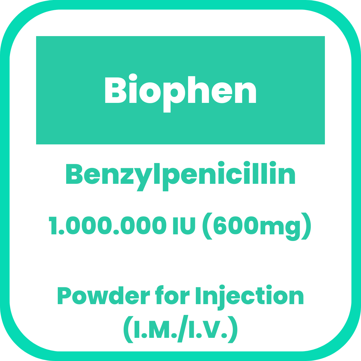 BIOPHEN Benzylpenicillin Sodium 1000000IU (600mg) Powder for IM/IV ...
