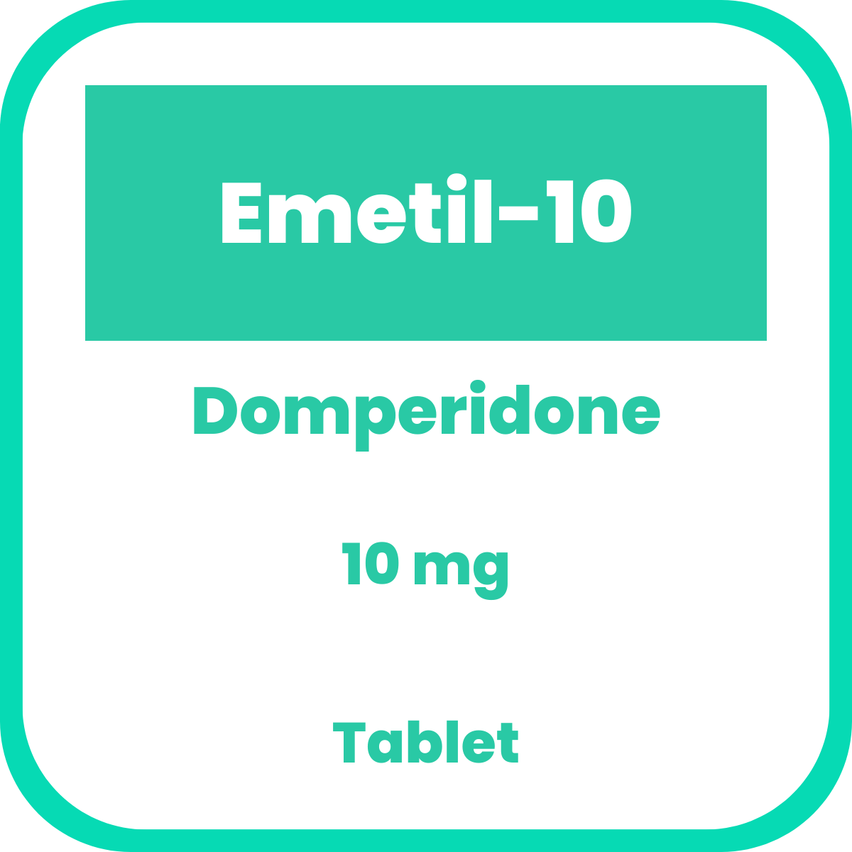 EMETIL-10 Domperidone Maleate 10mg Tablet 100's price in the ...