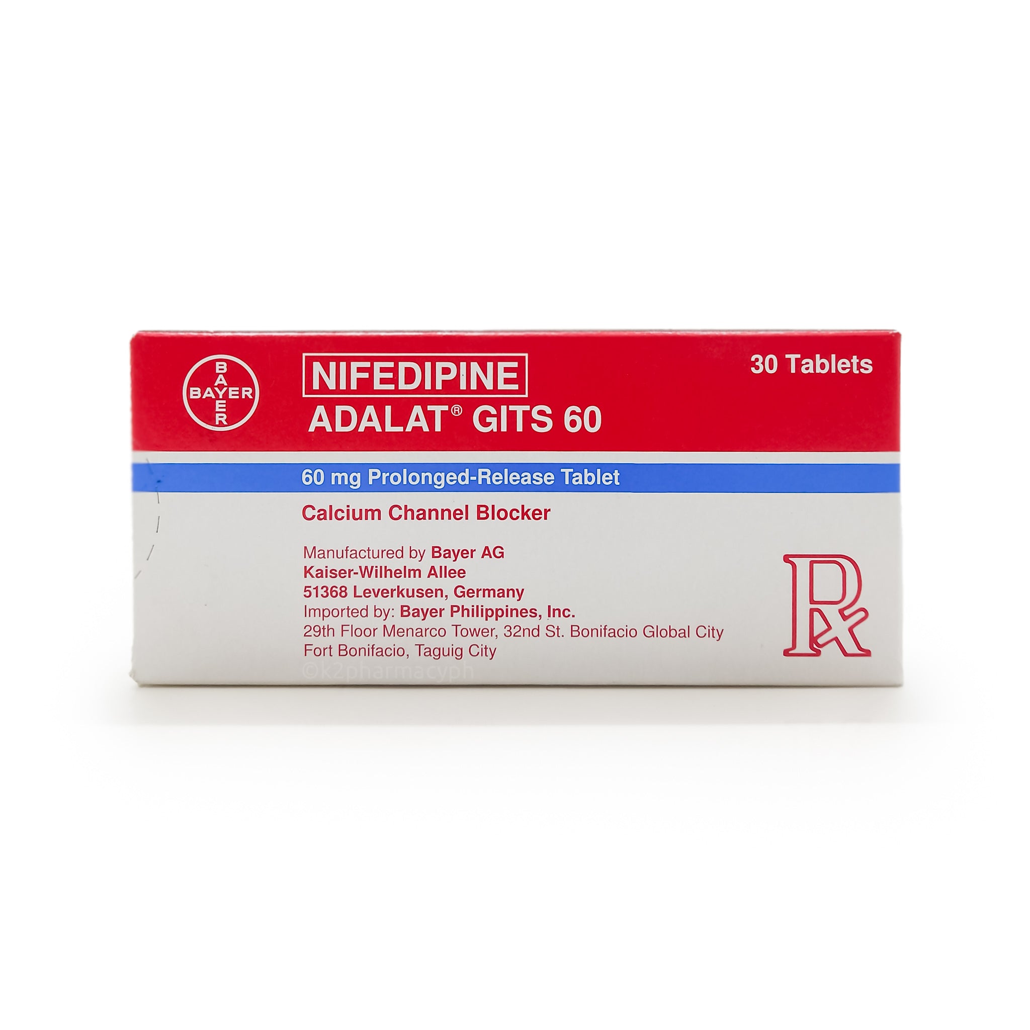 Buy Adalat gits 60 nifedipine 60 mg prolonged release tablet 1's online ...