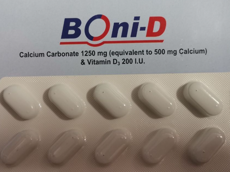 BONI-D Calcium Carbonate / Vitamin D3 500mg / 200IU Tablet 100's price ...