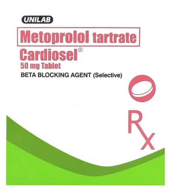 CARDIOSEL Metoprolol Tartrate 50mg Tablet 10's price in the Philippines ...