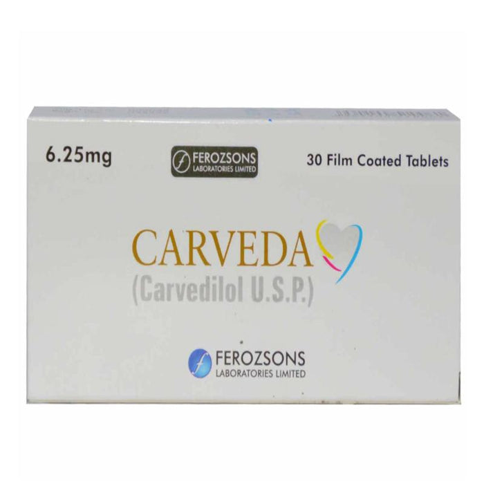 CARVECARD Carvedilol 6.25mg Film-Coated Tablet 30's price in the ...