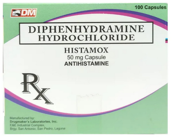 HISTAMOX Diphenhydramine Hydrochloride 50mg Capsule 1's price in the ...