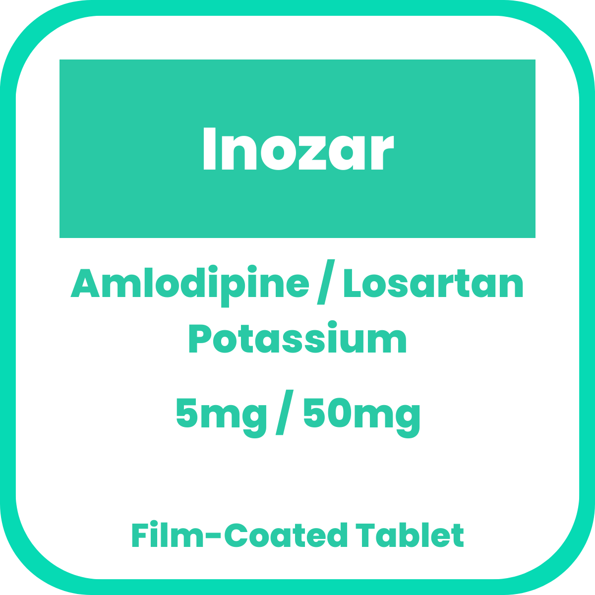 INOZAR Amlodipine Besilate / Losartan Potassium 5mg / 50mg Film-Coated ...