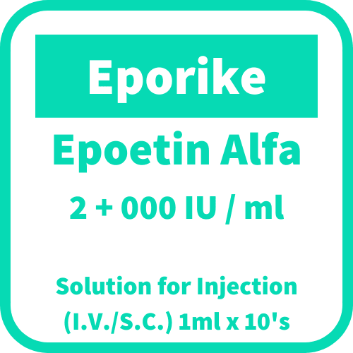 EPORIKE Epoetin Alfa 2+000IU / mL Solution for IV/SC Injection 1mL 10's ...