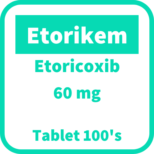 ETORIKEM Etoricoxib 60mg Film-Coated Tablet 100's price in the ...