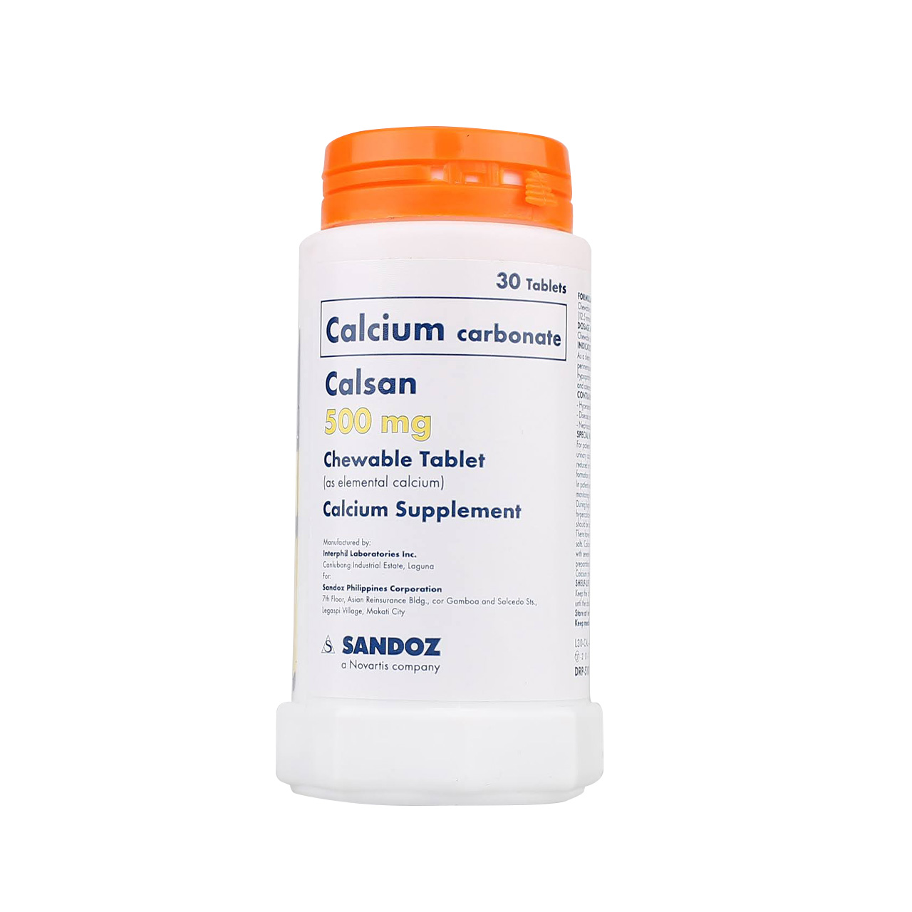 CALSAN Calcium Carbonate 500mg Chewable Tablet 1's price in the Philippines | MedsGo Pharmacy