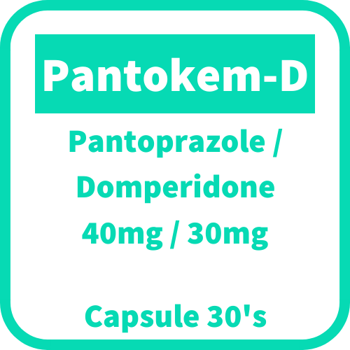 PANTOKEM-D Pantoprazole Sodium Sesqiohydrate / Domperidone 40mg / 30mg ...