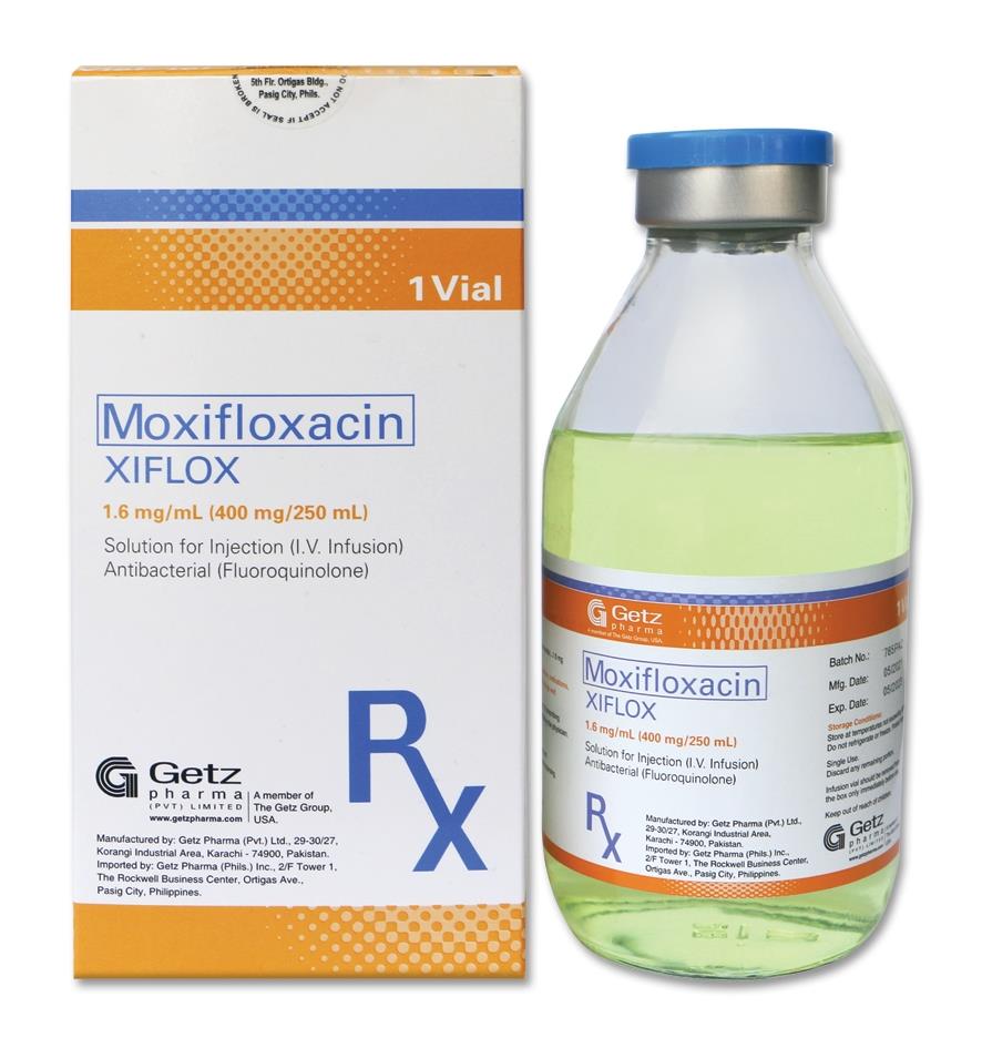 XIFLOX Moxifloxacin Hydrochloride 1.6mg / mL (400mg / 250mL) Solution ...
