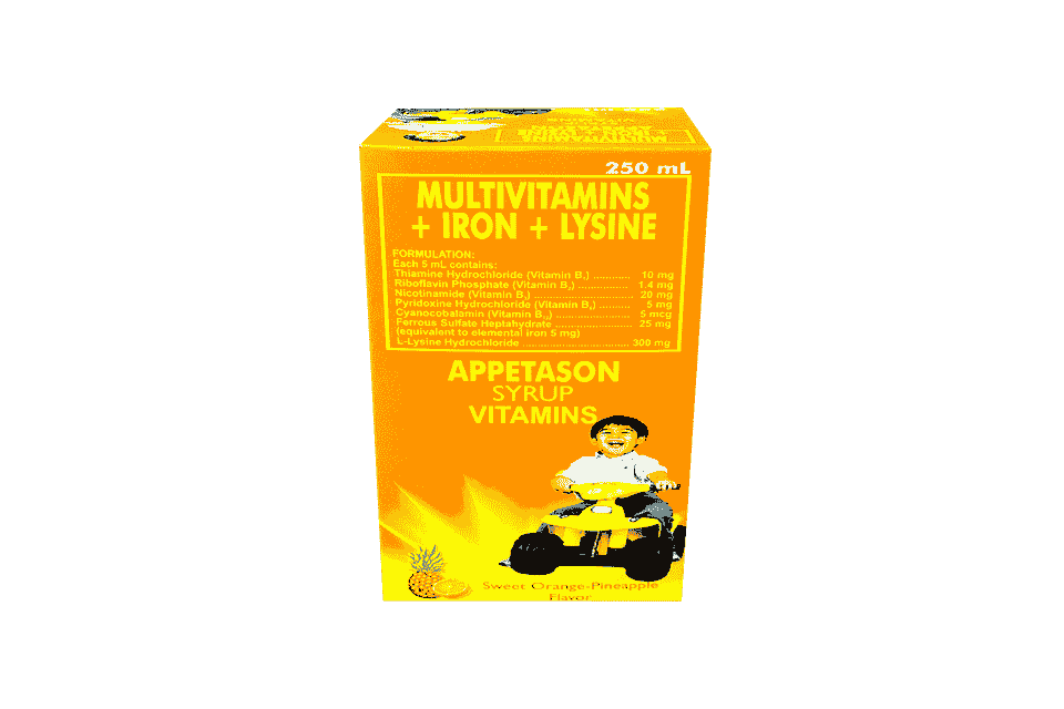 APPETASON Vitamin B Complex / Iron / Lysine Syrup 250mL Sweet Orange ...