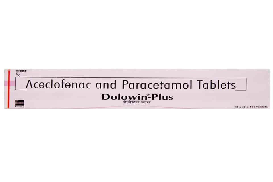 DOLOWIN PLUS Aceclofenac / Paracetamol 100mg / 500mg Tablet 1's price ...