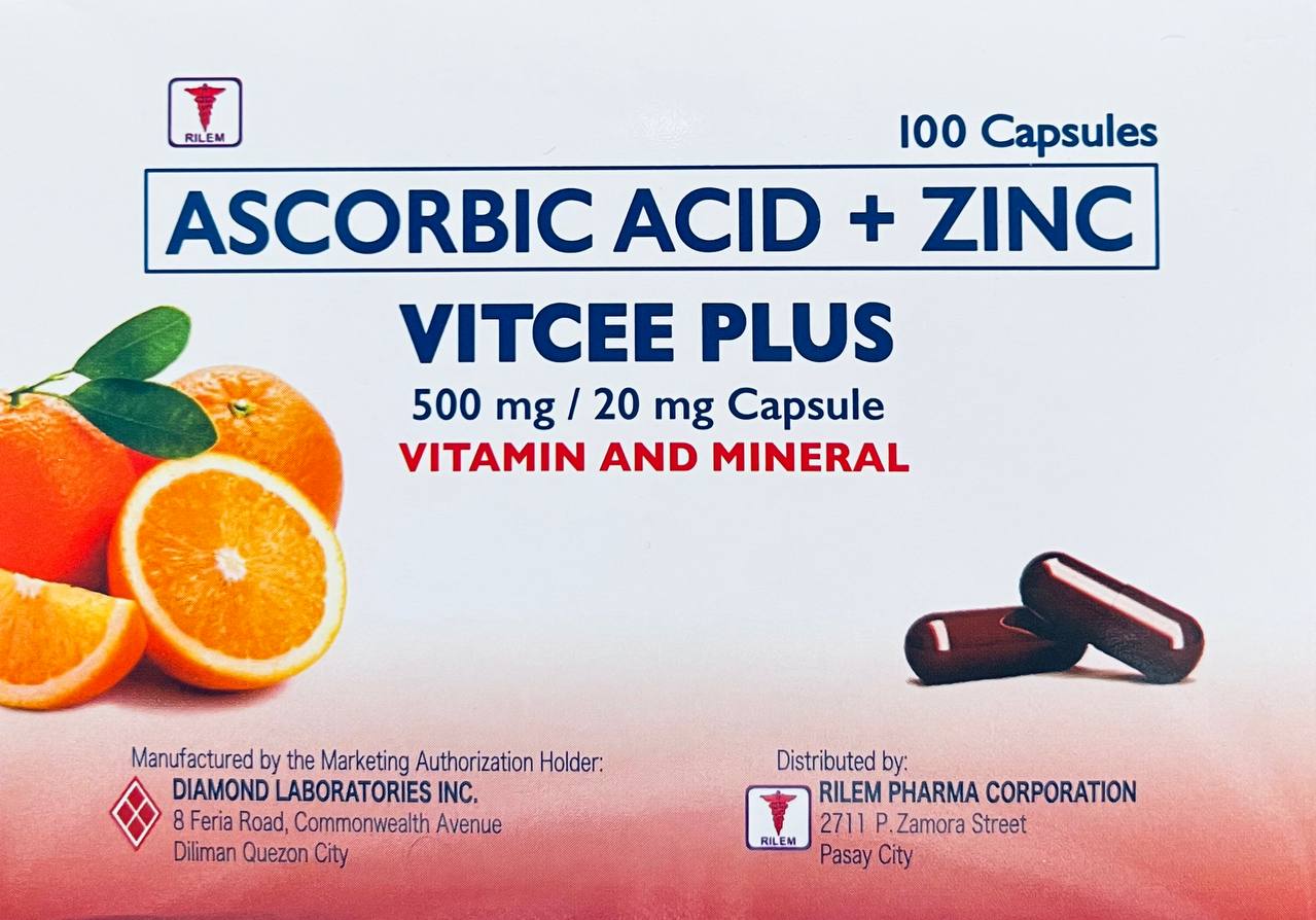 VITCEE PLUS Ascorbic Acid / Zinc 500mg / 20mg Capsule 100's price in ...