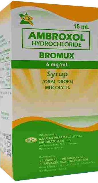 BROMUX Ambroxol Hydrochloride 6mg / mL Syrup (Oral Drops) 15mL Mango ...