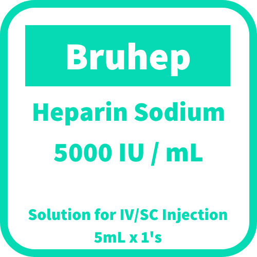BRUHEP 25000 Heparin Sodium 5000IU / mL Solution for IV/SC Injection 5mL 1's price in the ...