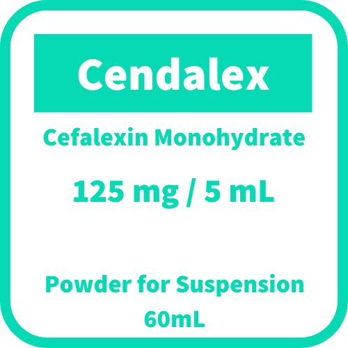 CENDALEX Cefalexin Monohydrate 125mg / 5mL Powder for Suspension 60mL ...