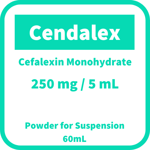 CENDALEX Cefalexin Monohydrate 250mg / 5mL Powder for Suspension 60mL ...