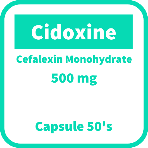 CIDOXINE Cefalexin Monohydrate 500mg Capsule 50's price in the ...