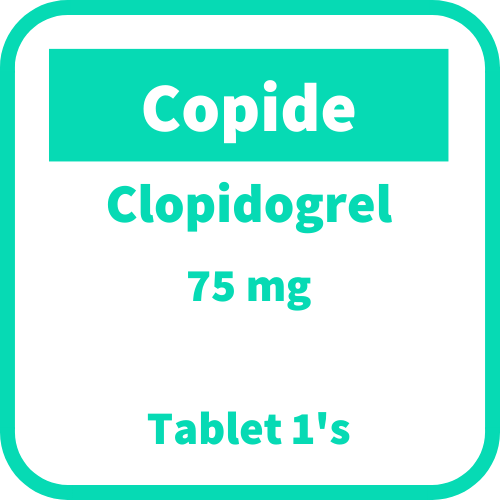 Buy Copide clopidogrel 75mg film-coated tablet 1's online with MedsGo ...