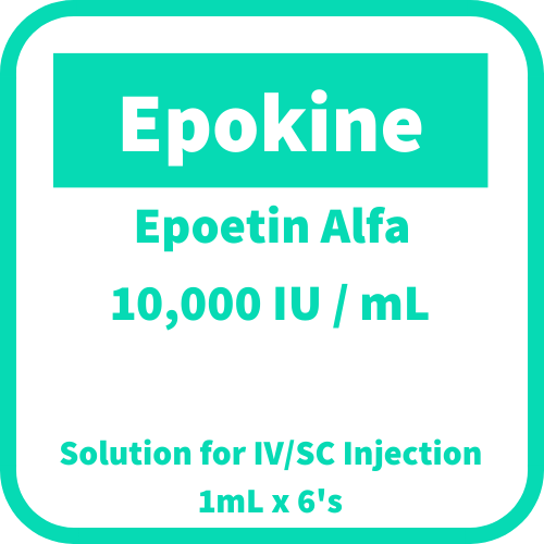 EPOKINE Epoetin Alfa 10,000IU / mL Solution for IV/SC Injection 1mL 6's ...