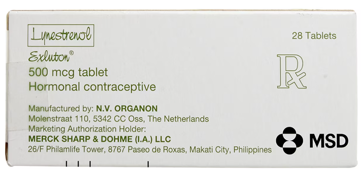 EXLUTON Lynestrenol 500mcg Tablet 28's price in the Philippines ...