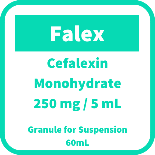 FALEX Cefalexin Monohydrate 250mg / 5mL Granule for Suspension 60mL ...