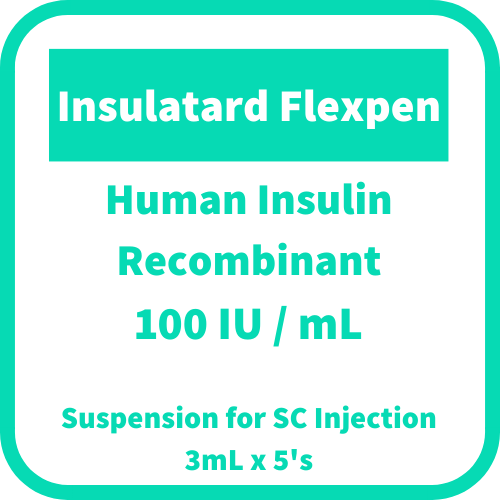 INSULATARD FLEXPEN Insulin Human 100U / mL Suspension for SC Injection 3mL 5's price in the ...