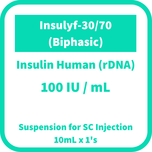 INSULYF-30/70 (BIPHASIC) Insulin Human (rDNA) 100IU / mL Suspension for ...