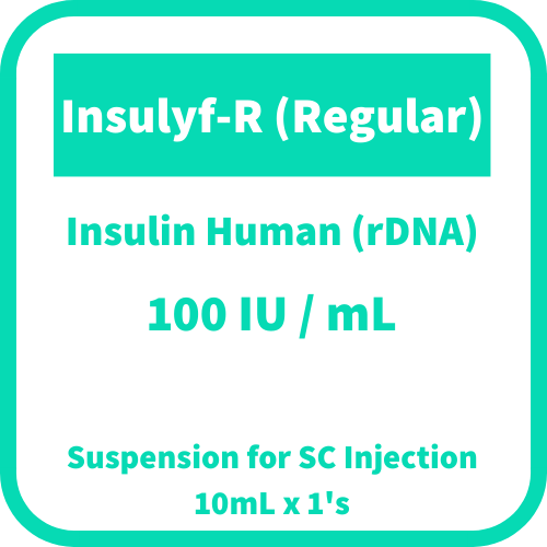 INSULYF-R (REGULAR) Insulin Human (rDNA) 100IU / mL Solution for SC ...
