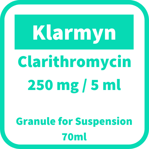 KLARMYN Clarithromycin 250mg / 5mL Granules for Oral Suspension 70mL ...