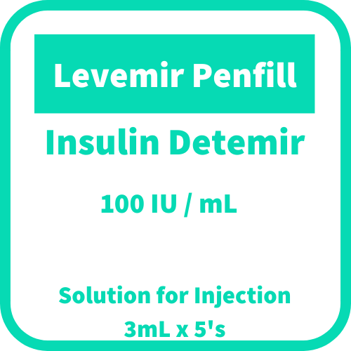 LEVEMIR PENFILL Insulin Detemir 100IU / mL Solution for Injection 3mL 5 ...