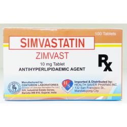 ZIMVAST Simvastatin 10mg Tablet 1's price in the Philippines | MedsGo ...