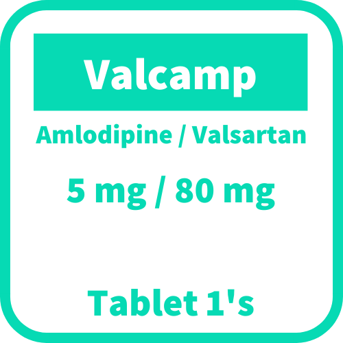 VALCAMP Amlodipine / Valsartan 5mg / 80mg Film-Coated Tablet 1's price ...