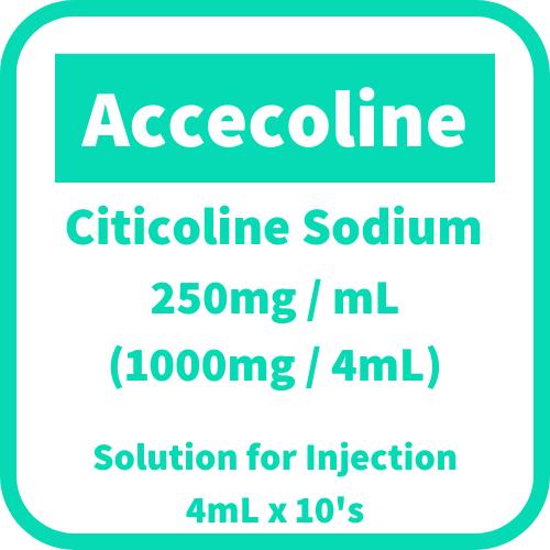 ACCECOLINE Citicoline Sodium 250mg / mL (1000mg / 4mL) Solution for ...