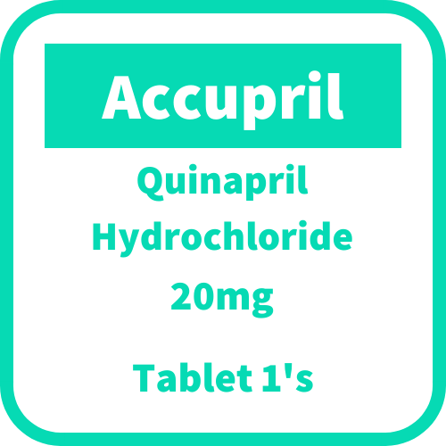 Buy Accupril quinapril hydrochloride 20mg tablet 1's online with MedsGo ...