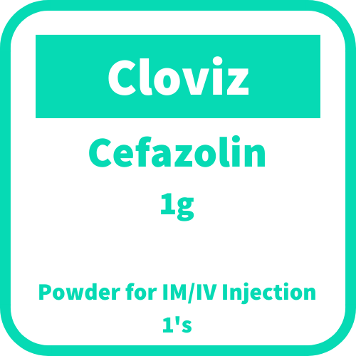 CLOVIZ Cefazolin 1g Powder for IM/IV Injection 1's price in the ...
