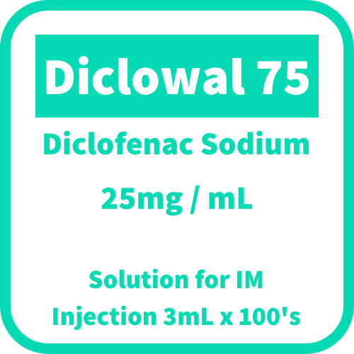 DICLOWAL 75 Diclofenac Sodium 25mg / mL Solution for IM Injection 3mL ...