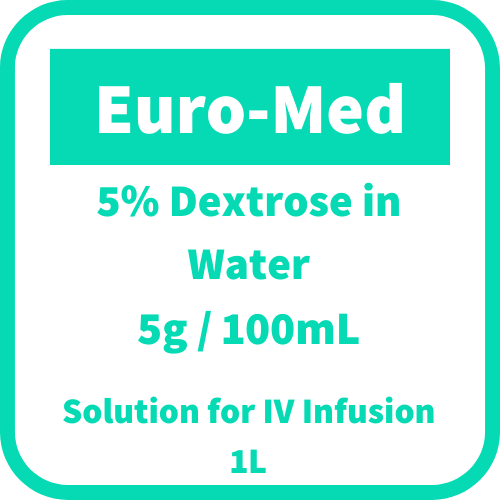 EURO-MED 5% Dextrose in Water 5g / 100mL Solution for IV Infusion 1L ...