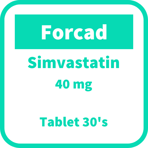 FORCAD Simvastatin 40mg Film-Coated Tablet 30's price in the ...