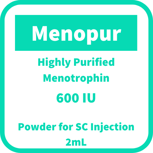 MENOPUR Highly Purified Menotrophin 600IU Powder for SC Injection 2mL ...