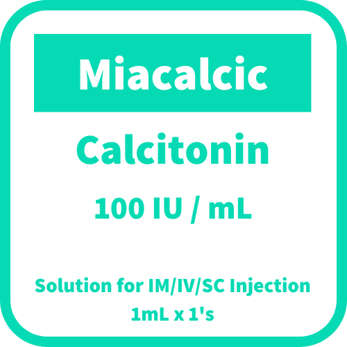 MIACALCIC Calcitonin 100IU / mL Solution for IM/IV/SC Injection 1mL 1's ...