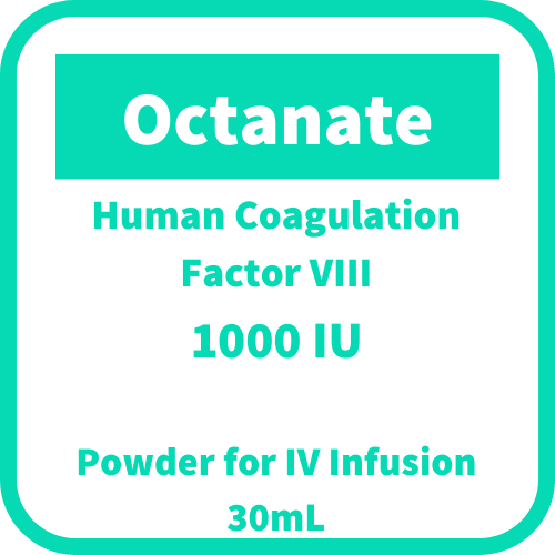OCTANATE Human Coagulation Factor VIII 1000IU Powder for IV Infusion ...