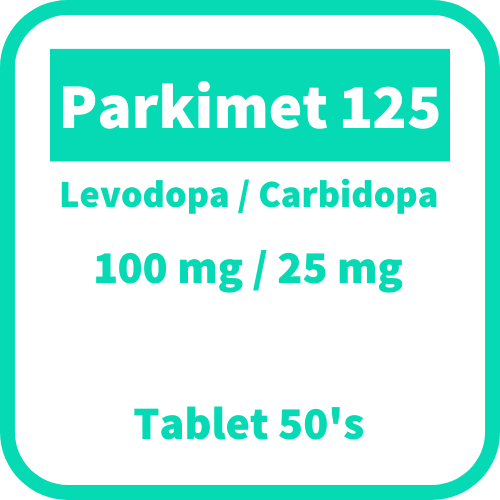 PARKIMET 125 Levodopa / Carbidopa 100mg / 25mg Tablet 50's price in the ...