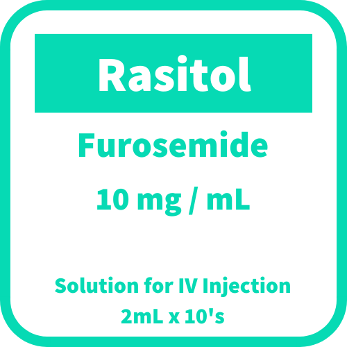 RASITOL Furosemide 10mg / mL Solution for IV Injection 2mL 10's price ...