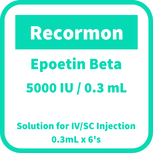 RECORMON Epoetin Beta 5000IU / 0.3mL Solution for IV/SC Injection 0.3mL ...