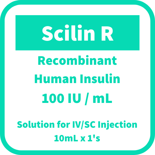 SCILIN R Recombinant Human Insulin 100IU / mL Solution for IV/SC Injection 10mL 1's price in the ...