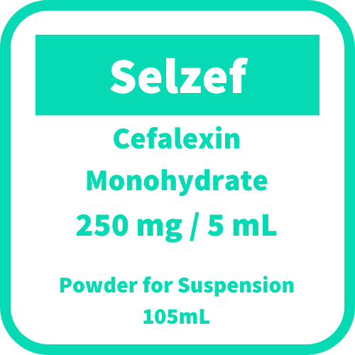 SELZEF Cefalexin Monohydrate 250mg / 5mL Powder for Suspension 105mL ...
